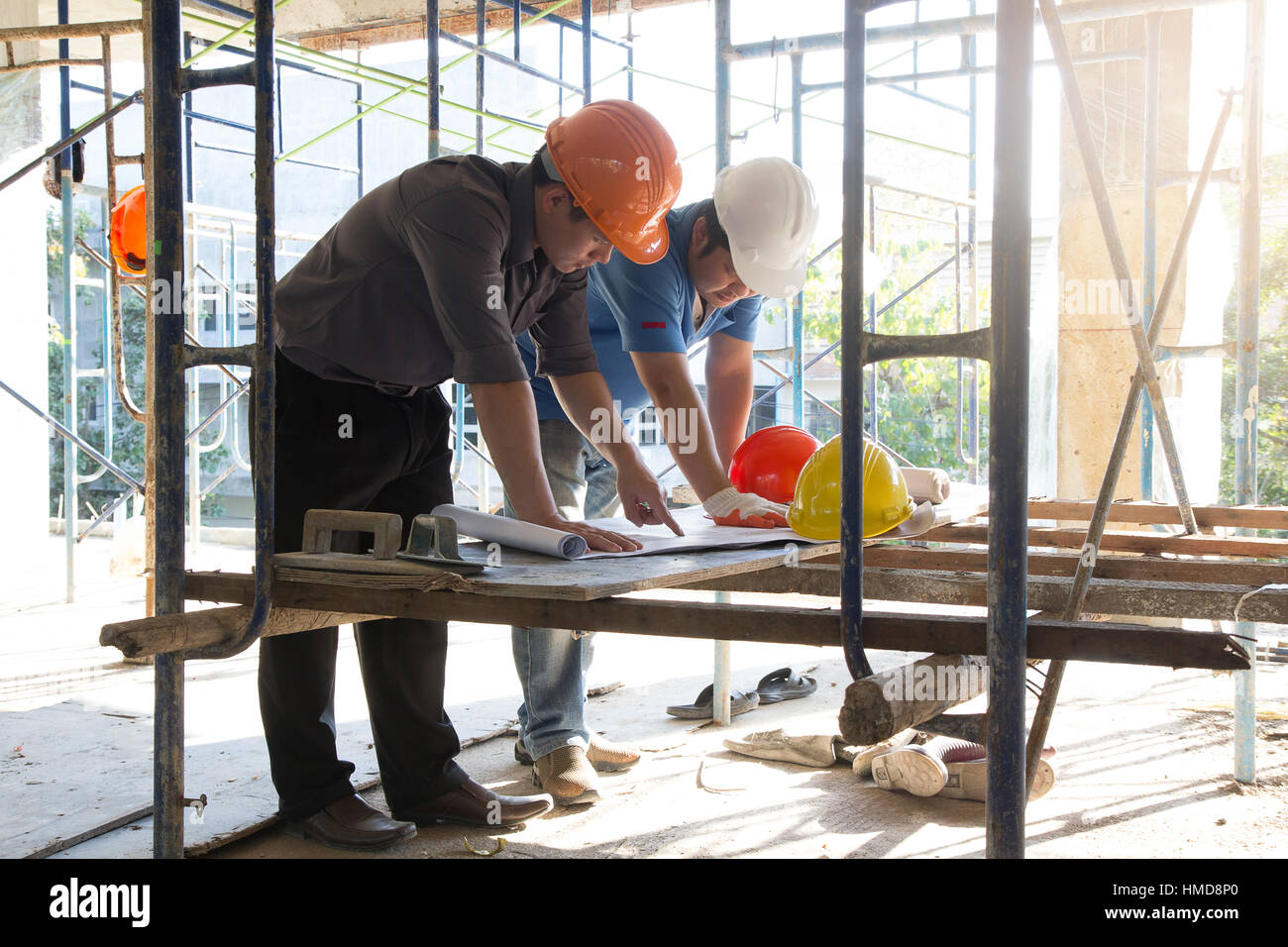 Construction concepts, Engineer and Architect working at Construction ...