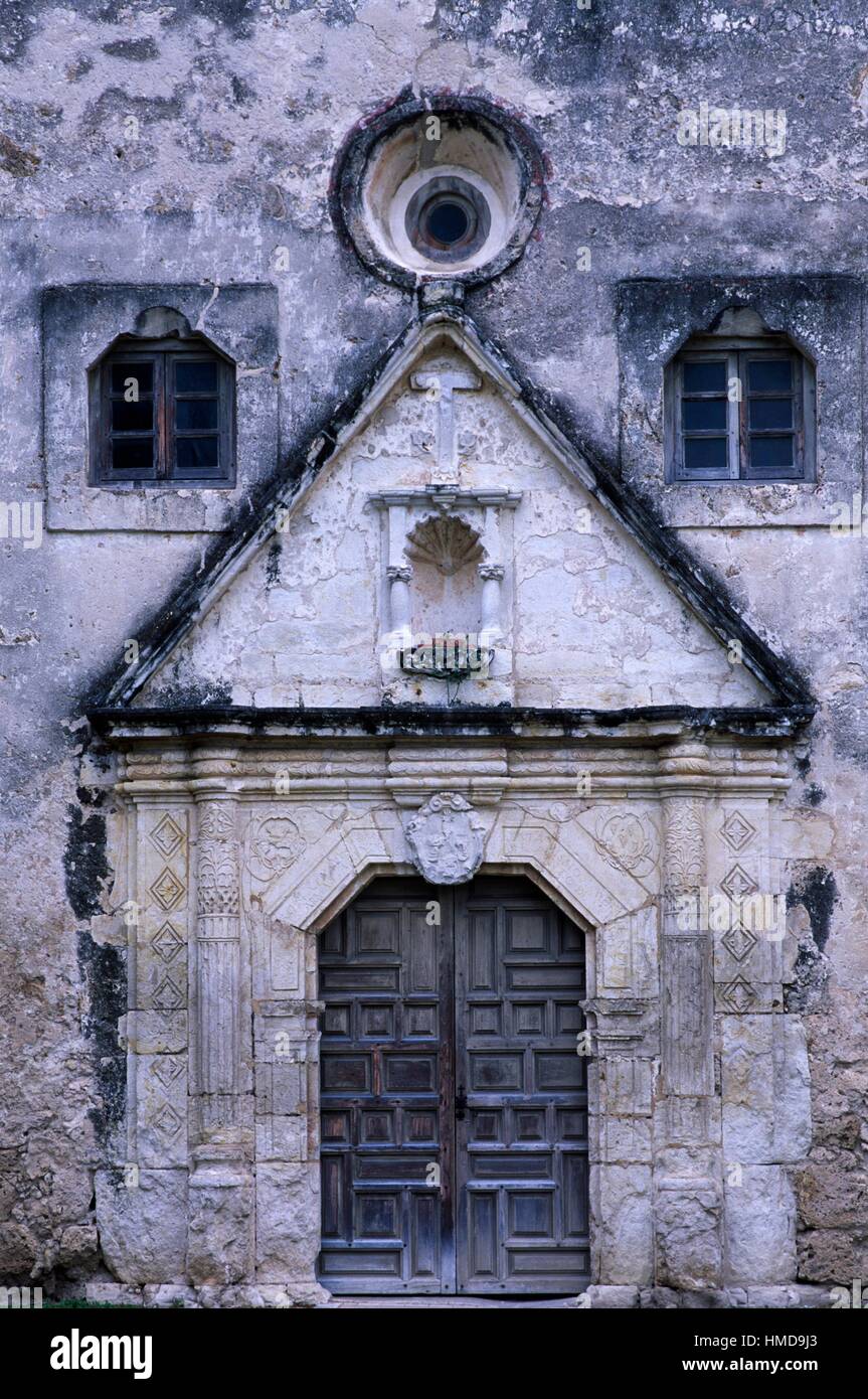Mission Concepcion entrance, San Antonio Missions National Historic ...