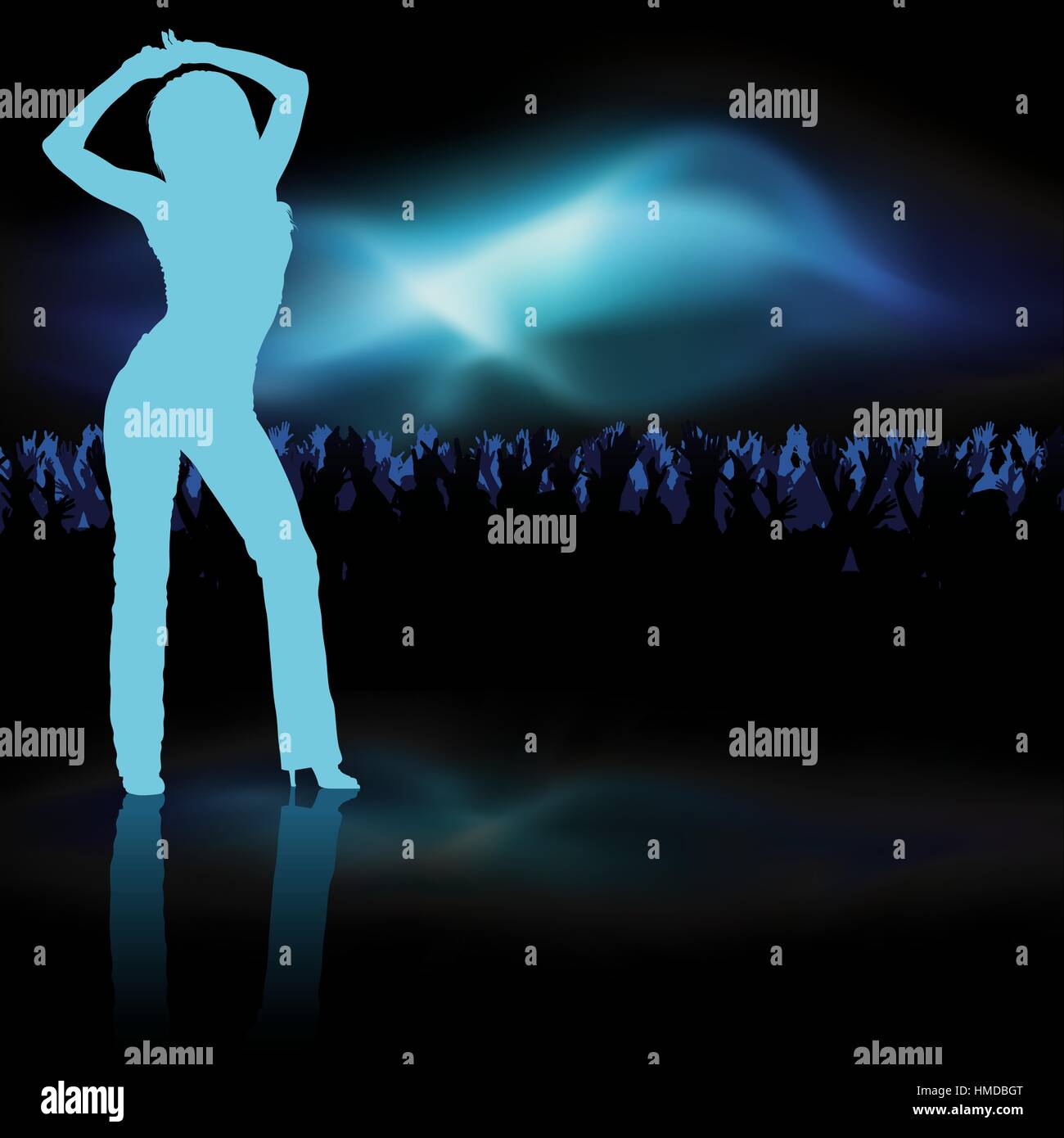 Blue Silhouetted Woman Dancing Background Stock Vector Image & Art - Alamy