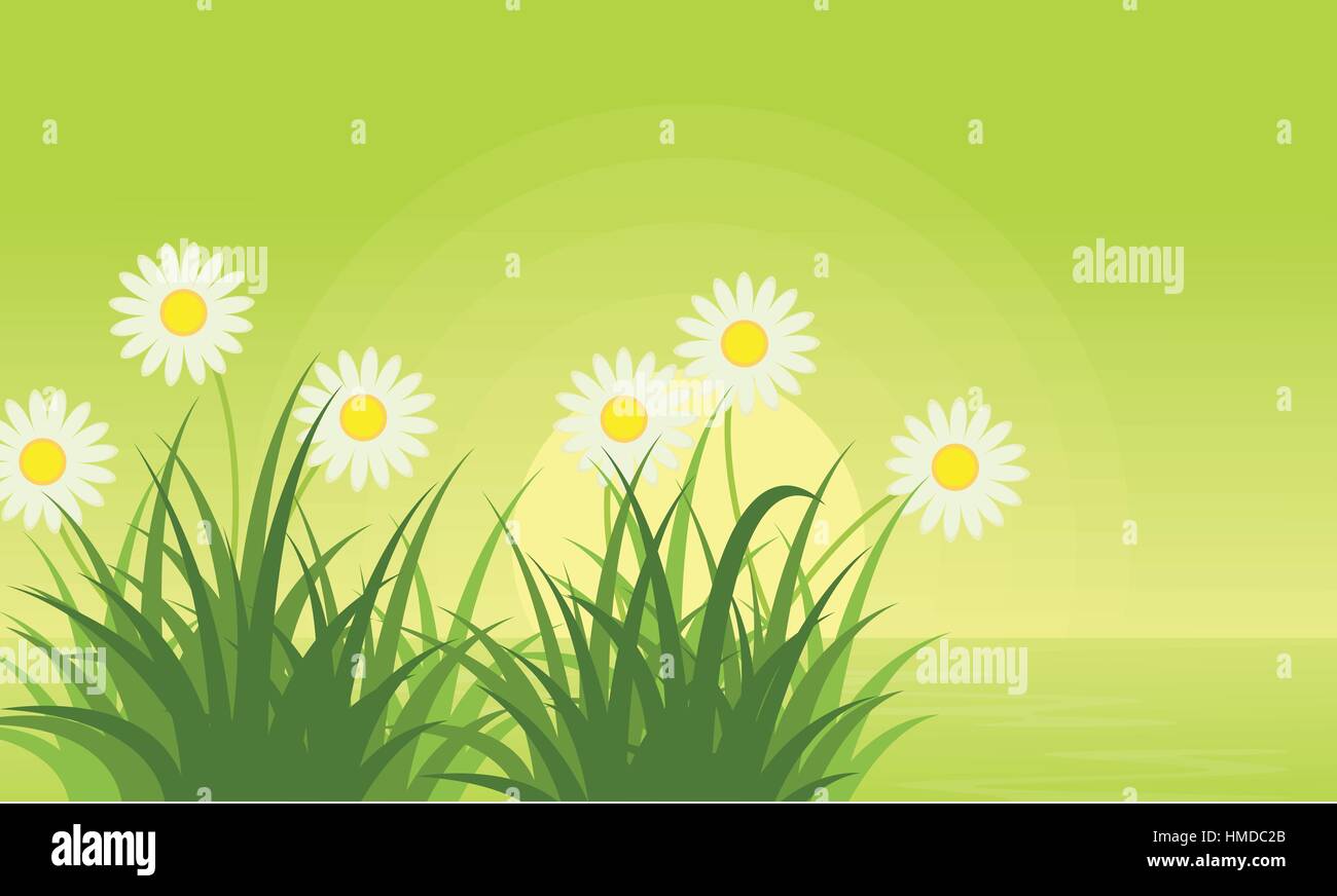 Vector art of flower background landscape Stock Vector Image & Art - Alamy