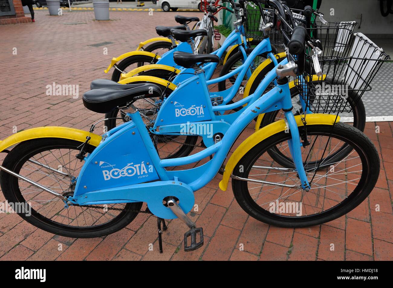 Bicycle-sharing system in ´´Zona Rosa´´ area, Bogota, Colombia, South ...