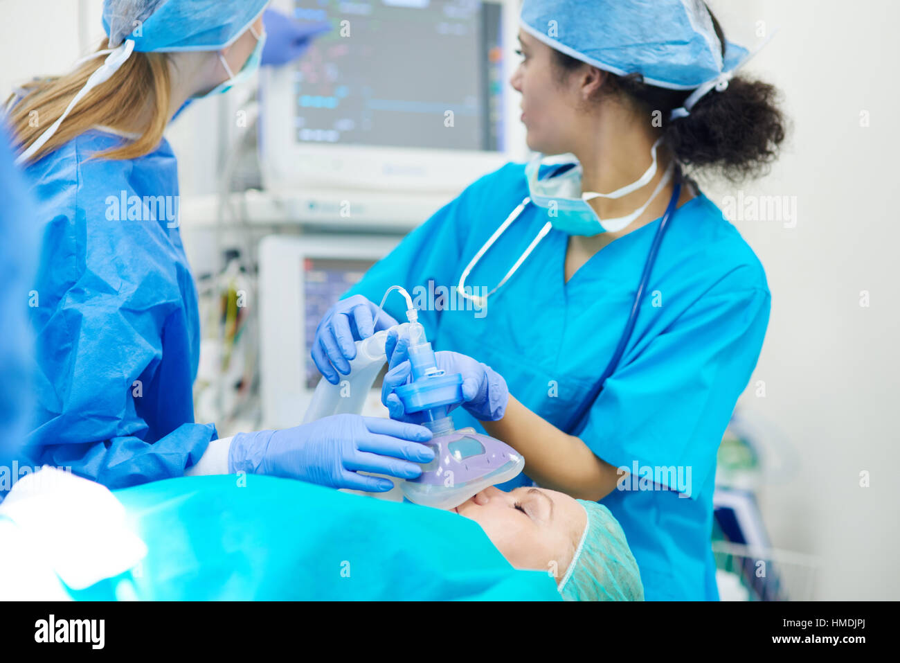 Young anesthesiologist at her work Stock Photo - Alamy