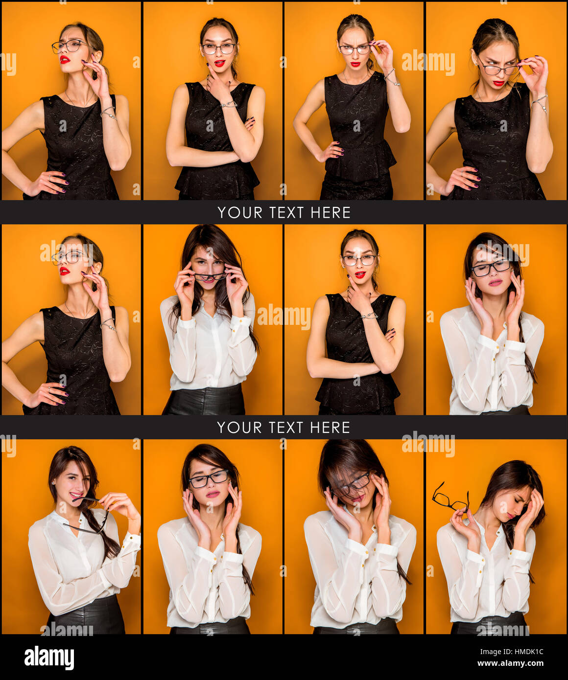 The young woman's portrait with emotions Stock Photo - Alamy