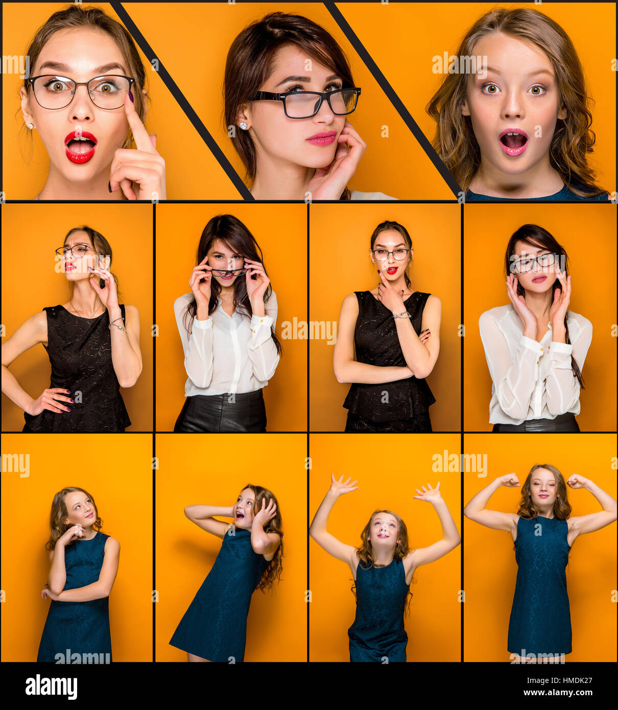 The young woman's portrait with emotions Stock Photo - Alamy
