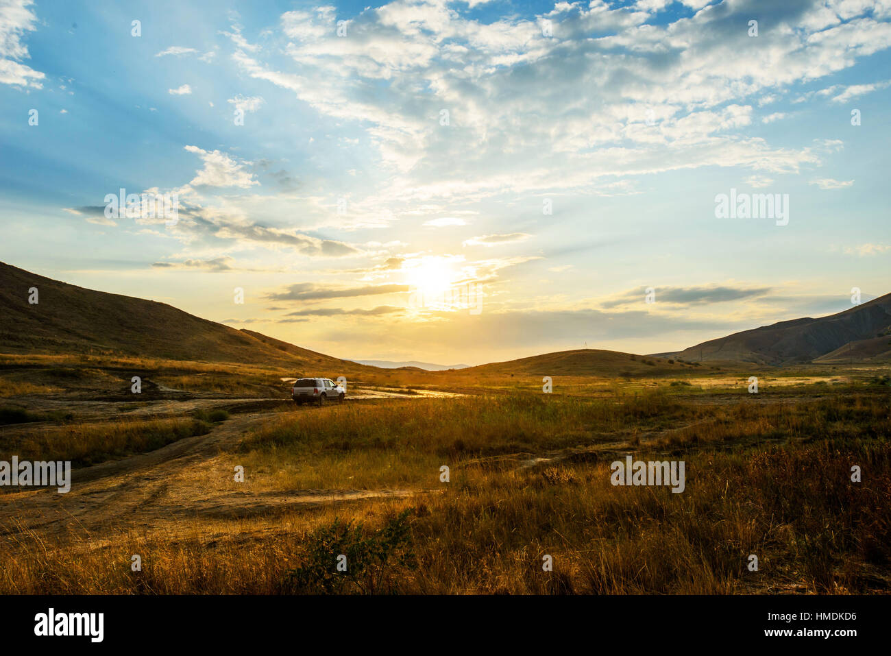 Crimea, beautiful sunset Stock Photo - Alamy