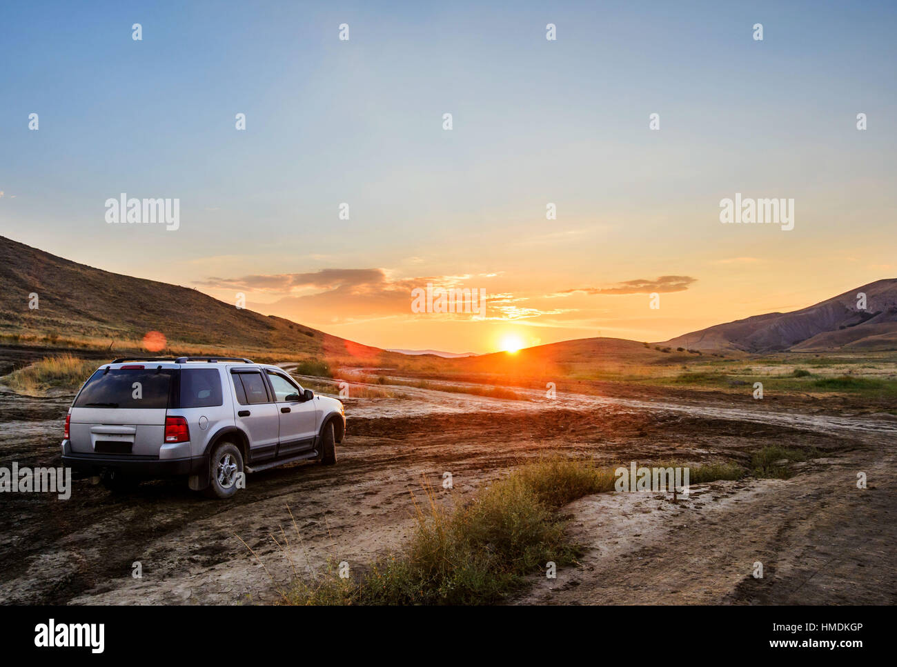 Crimea, beautiful sunset Stock Photo - Alamy