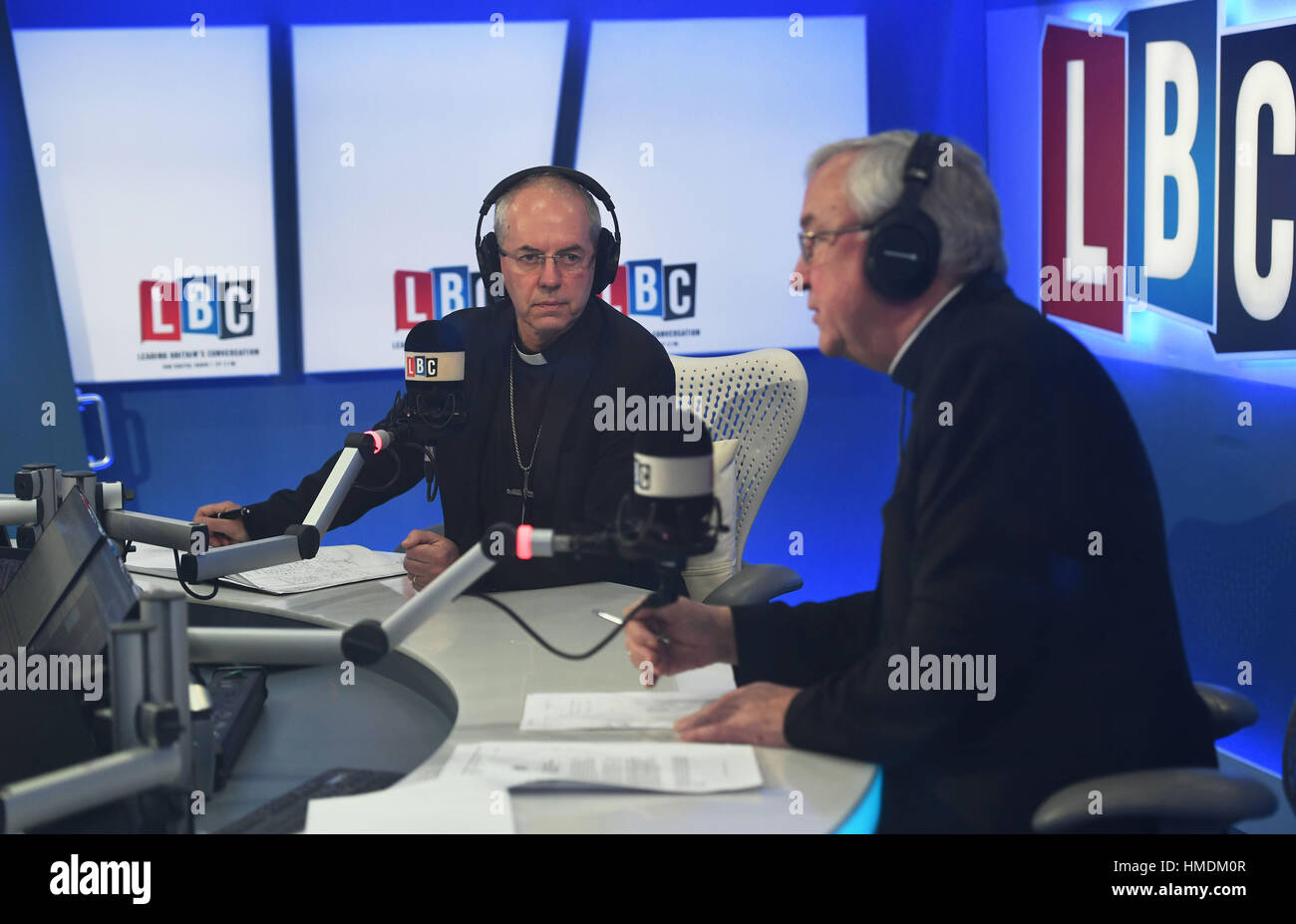 Lbcs breakfast presenter nick ferrari hosts first live phone in hi-res stock photography and ...
