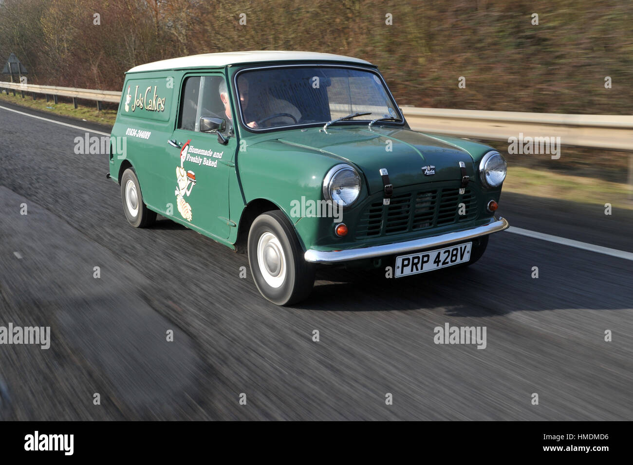 1980 Mini Van working on a market cake stall Stock Photo - Alamy