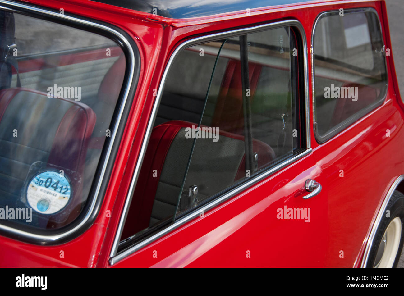 1968 Mini Cooper S classic compact British sports car, sliding window ...
