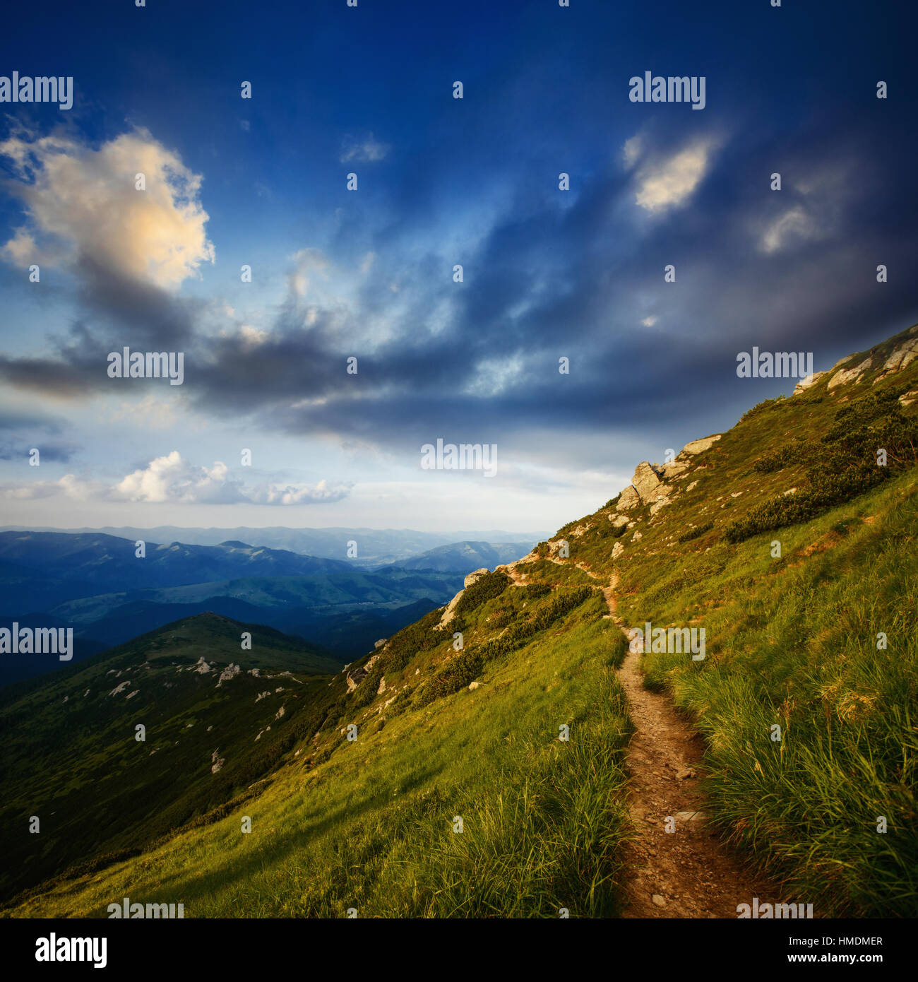 Beautiful sunny mountain landscape Stock Photo - Alamy