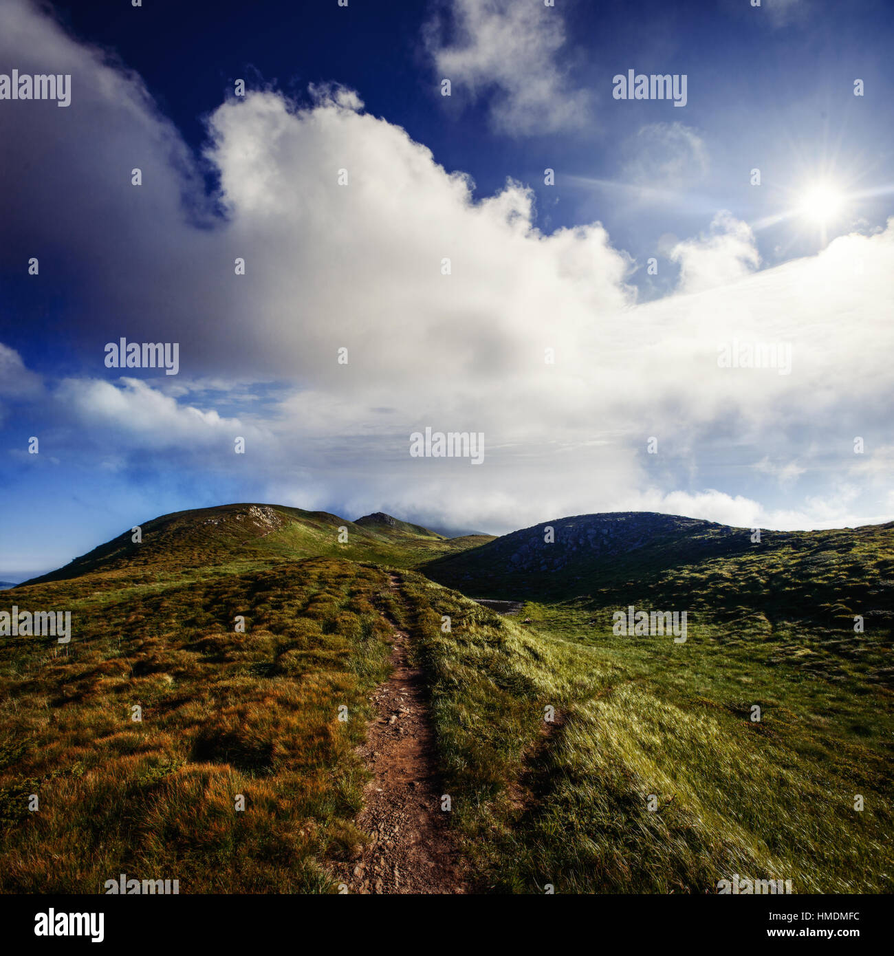 Beautiful sunny mountain landscape Stock Photo - Alamy