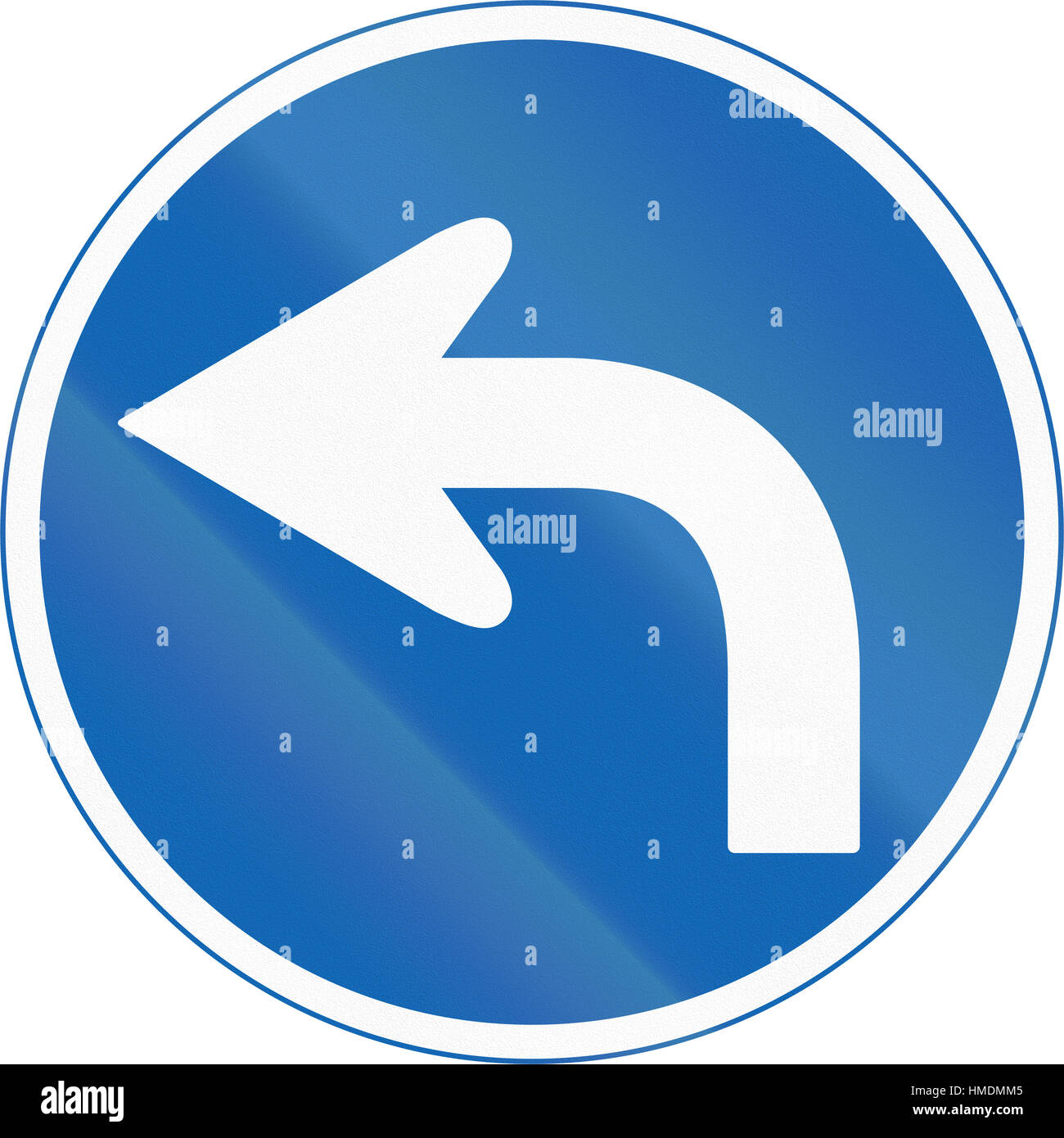Japanese road sign - Mandatory direction to be followed Stock Photo - Alamy