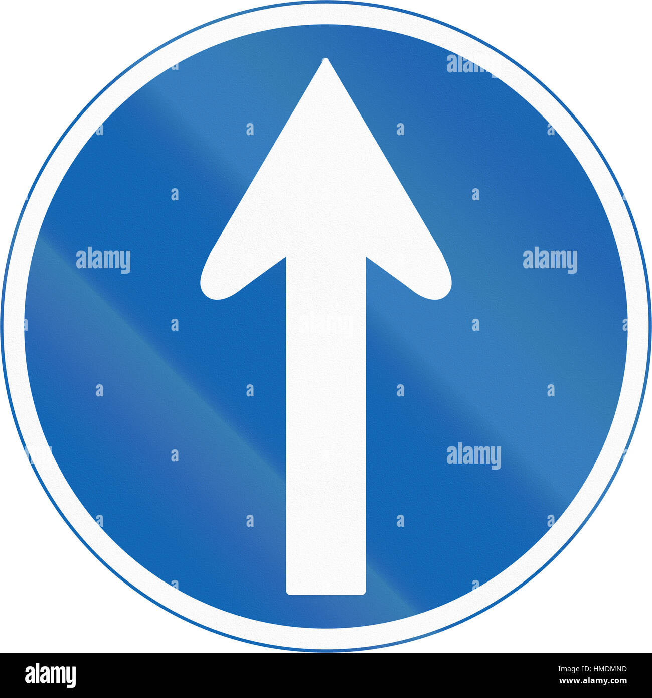 Japanese road sign - Mandatory direction to be followed Stock Photo - Alamy