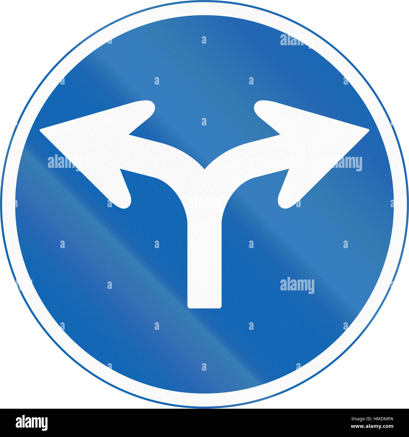 Japanese road sign - Mandatory direction to be followed Stock Photo - Alamy