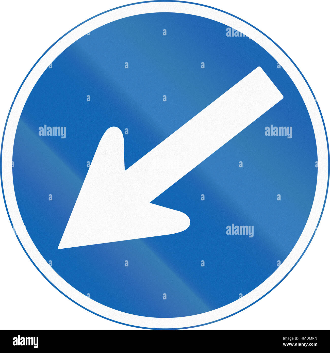 Japanese road sign - Mandatory direction to be followed Stock Photo - Alamy