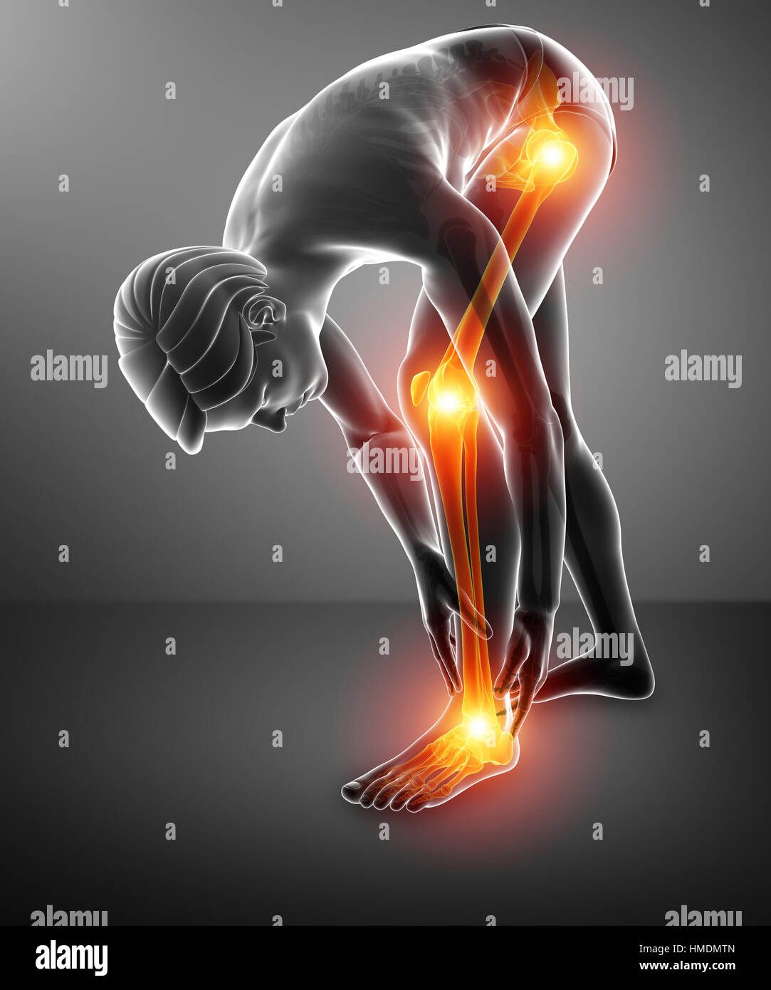 3d Illustration of Pain in leg Stock Photo - Alamy