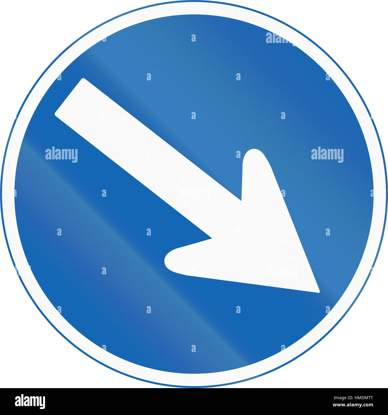 Japanese road sign - Mandatory direction to be followed Stock Photo - Alamy