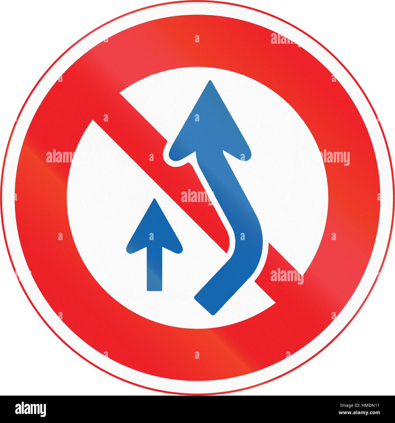 Japanese road sign - No Passing on the Right Stock Photo - Alamy