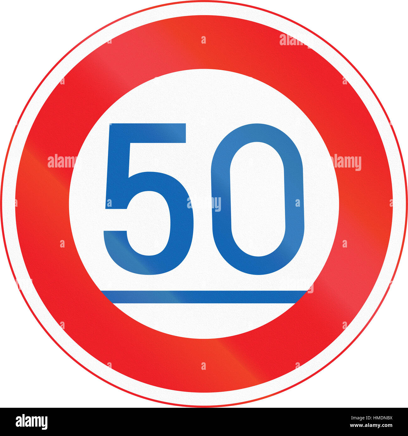 Japanese road sign - Minimum Speed 50 kmh Stock Photo - Alamy
