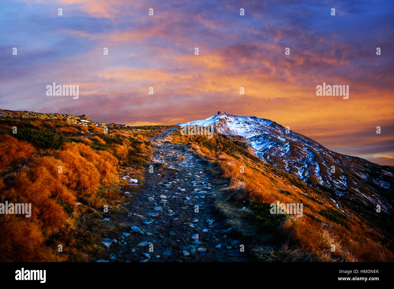 Fantastic sunset in the mountains of Ukraine Stock Photo - Alamy
