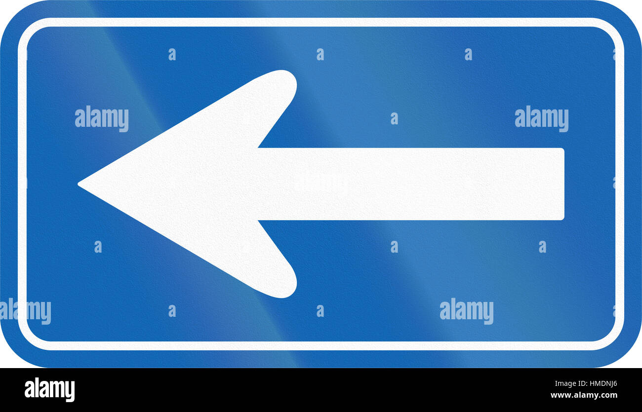 Japanese road sign - One Way to the left Stock Photo - Alamy