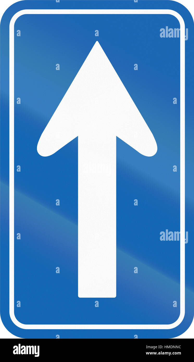 Japanese road sign - One Way straight Stock Photo - Alamy