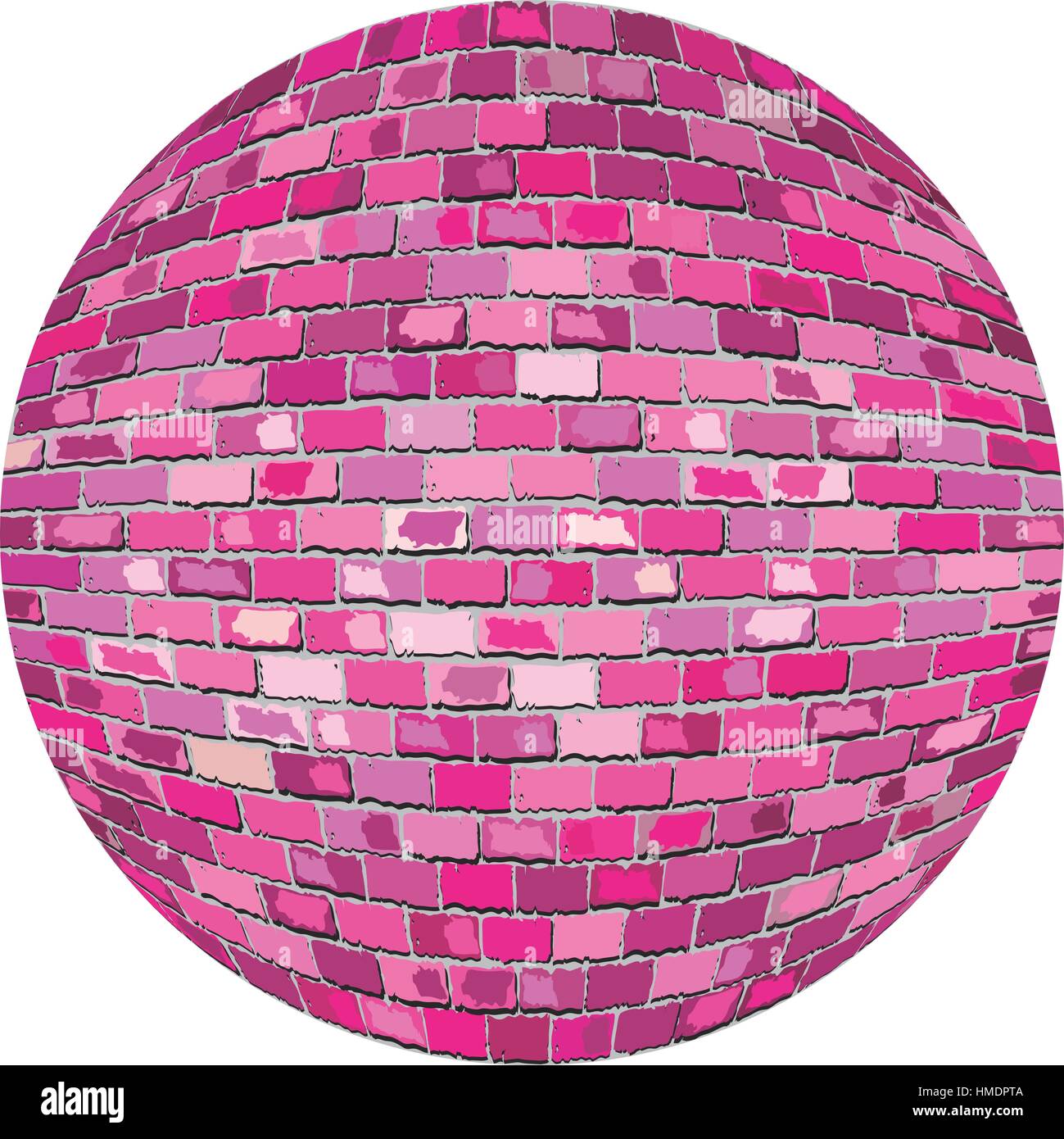 Pink brick ball - Illustration, Pink Sphere in brick style, Abstract ...