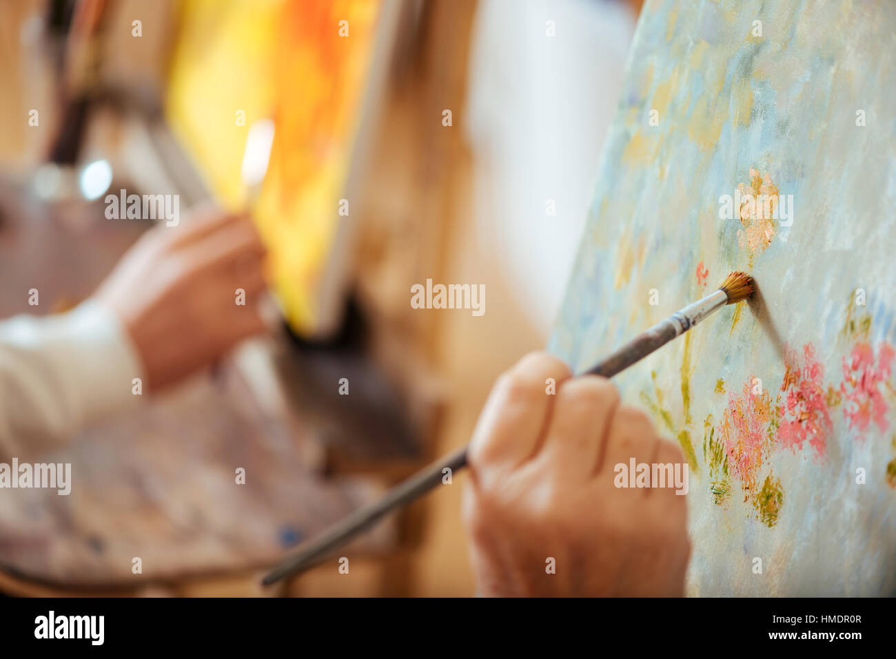 Hands paints paintings art brush hi-res stock photography and images ...