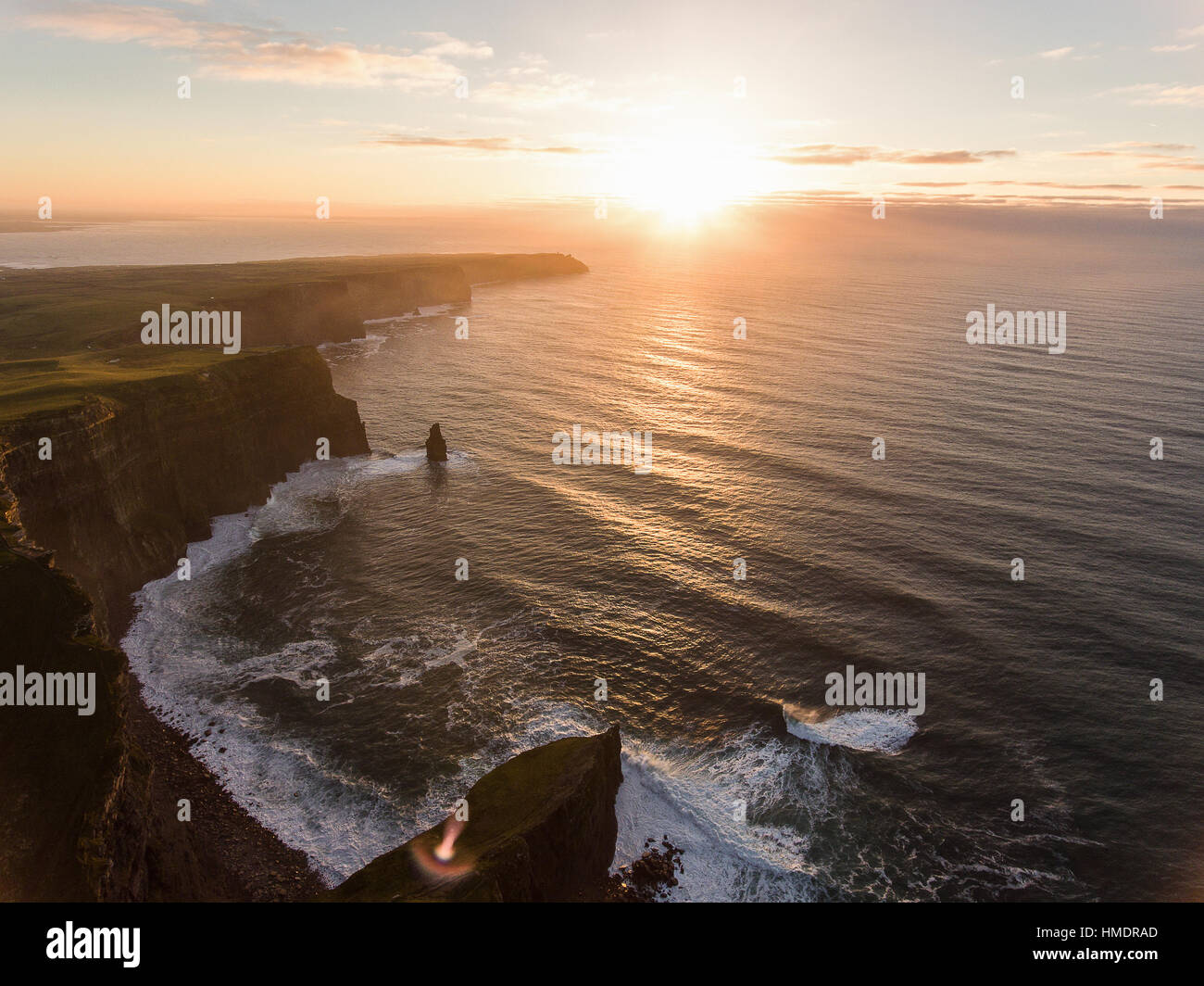 Aerial Ireland countryside tourist attraction in County Clare. The ...
