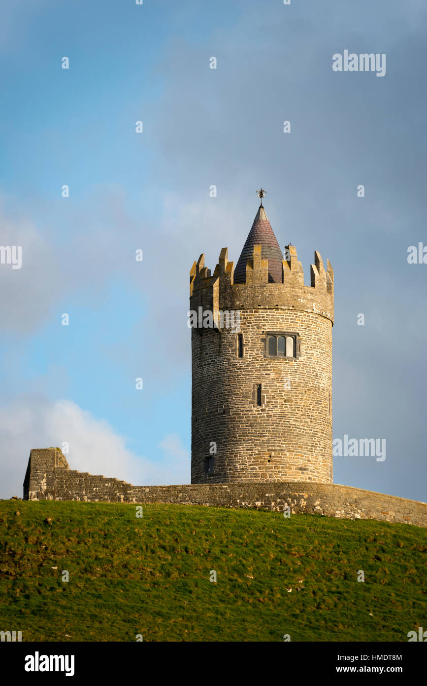 Castle, tower, Doonagore Castle, Doolin, County Clare, Ireland, United ...