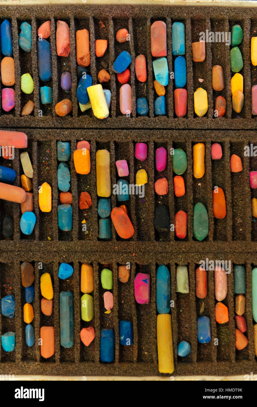 Top view of painting crayons Stock Photo - Alamy