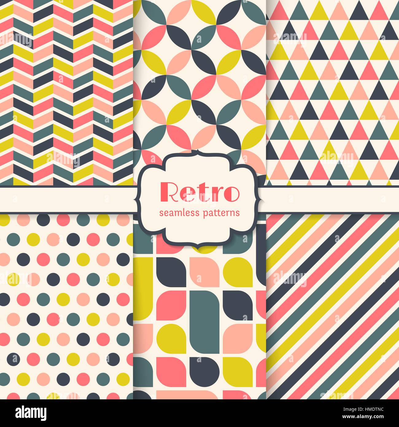 Retro seamless patterns set Stock Vector Image & Art - Alamy