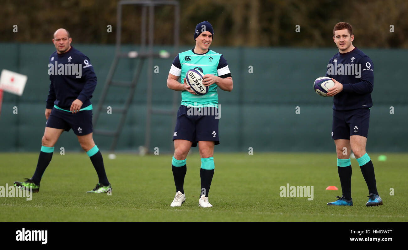 Ireland's (left-right) Rory Best, Ian keatley and Paddy Jackson during ...