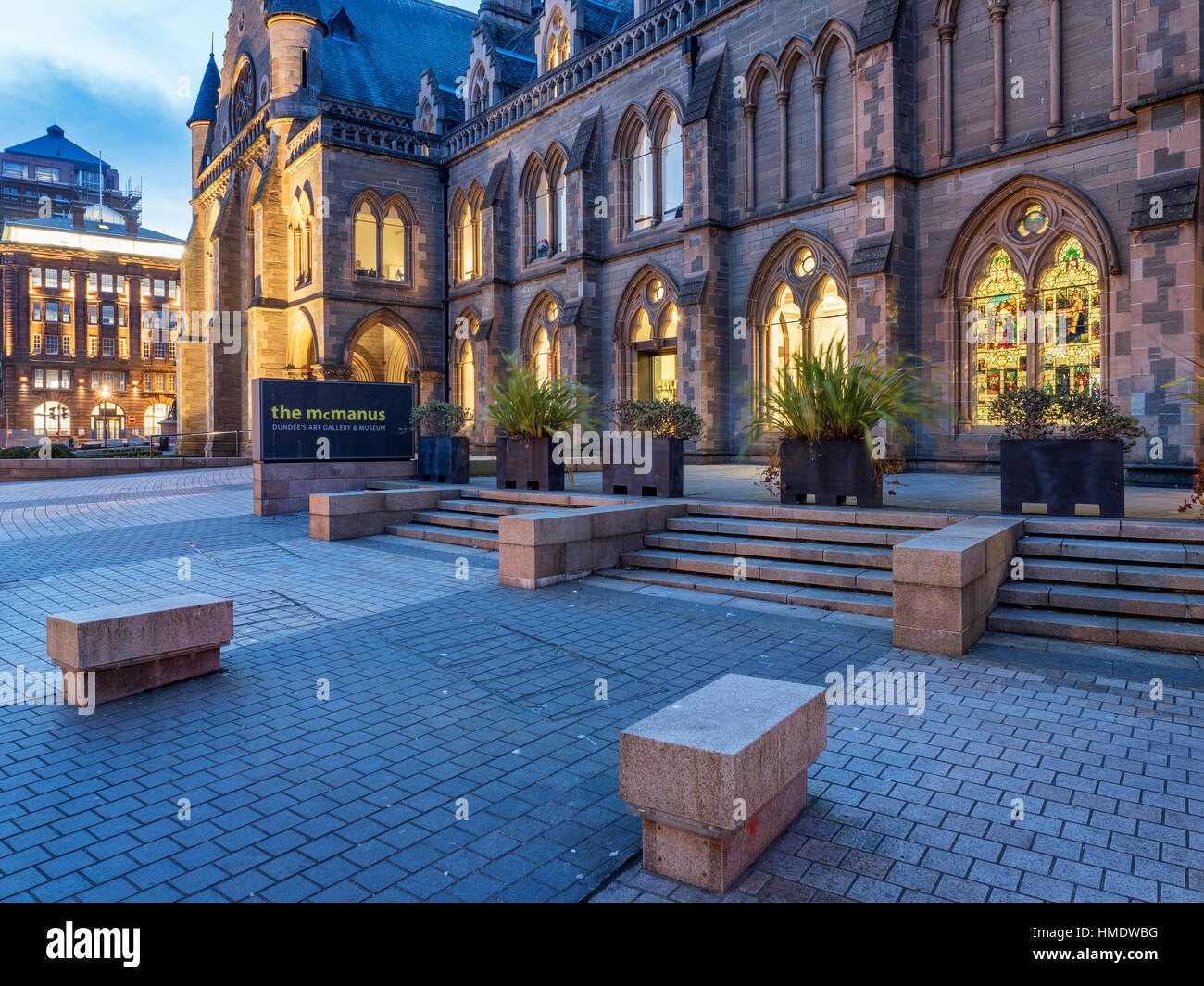 The McManus Art Gallery and Museum at Dusk in Dundee Scotland Stock Photo - Alamy