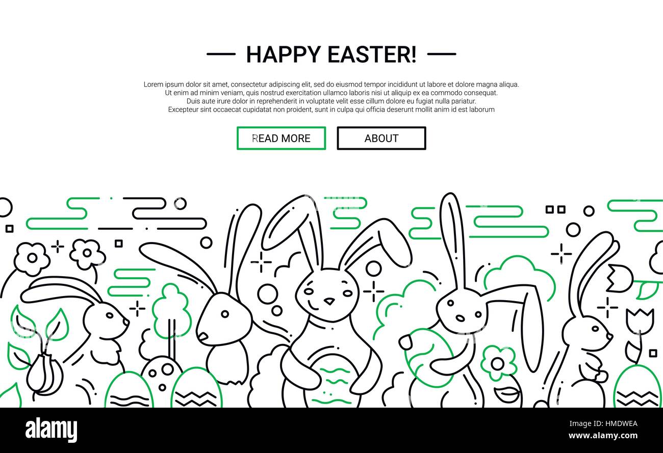 Easter - line design website banner Stock Vector Image & Art - Alamy