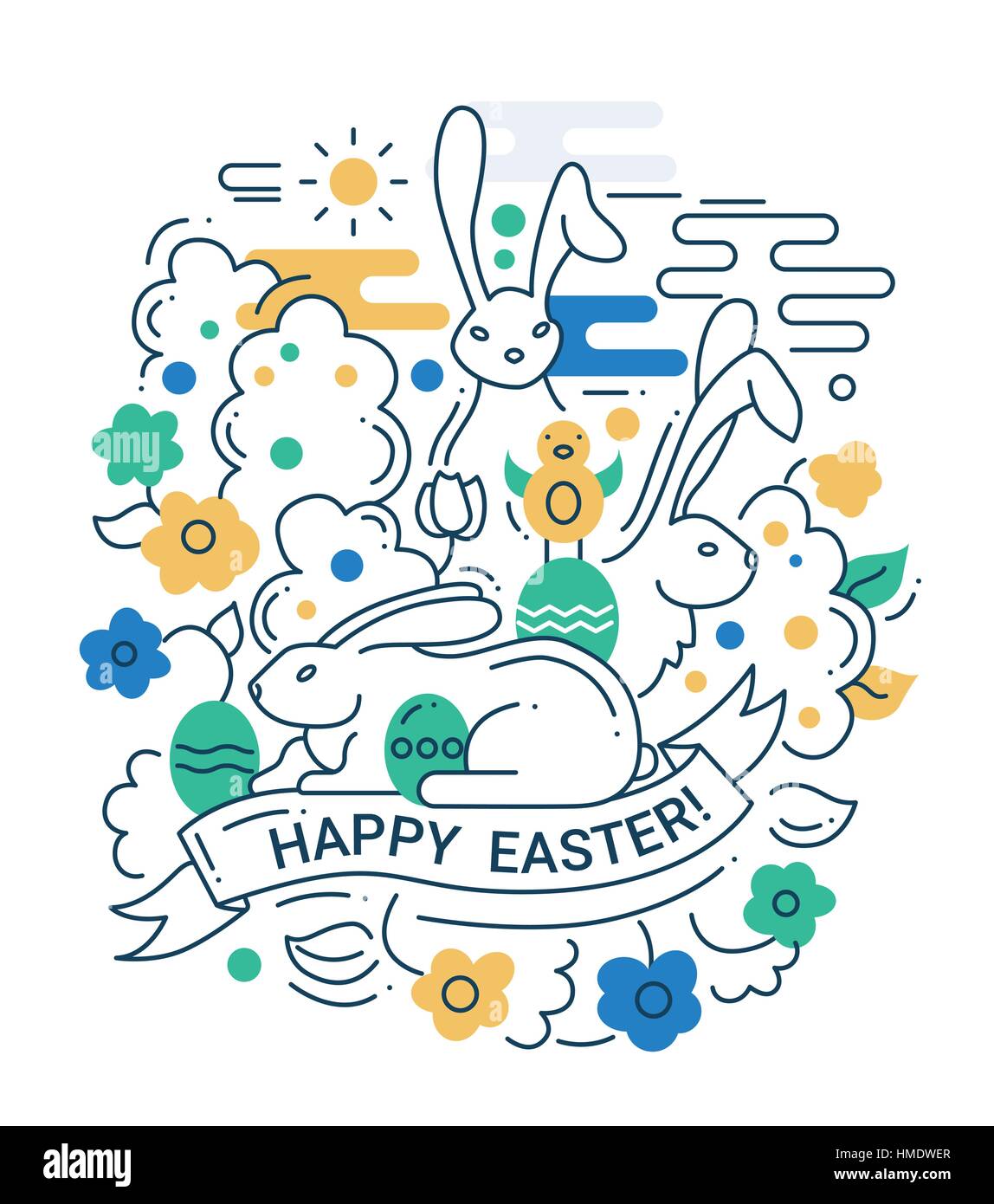 Easter - line design illustration Stock Vector Image & Art - Alamy