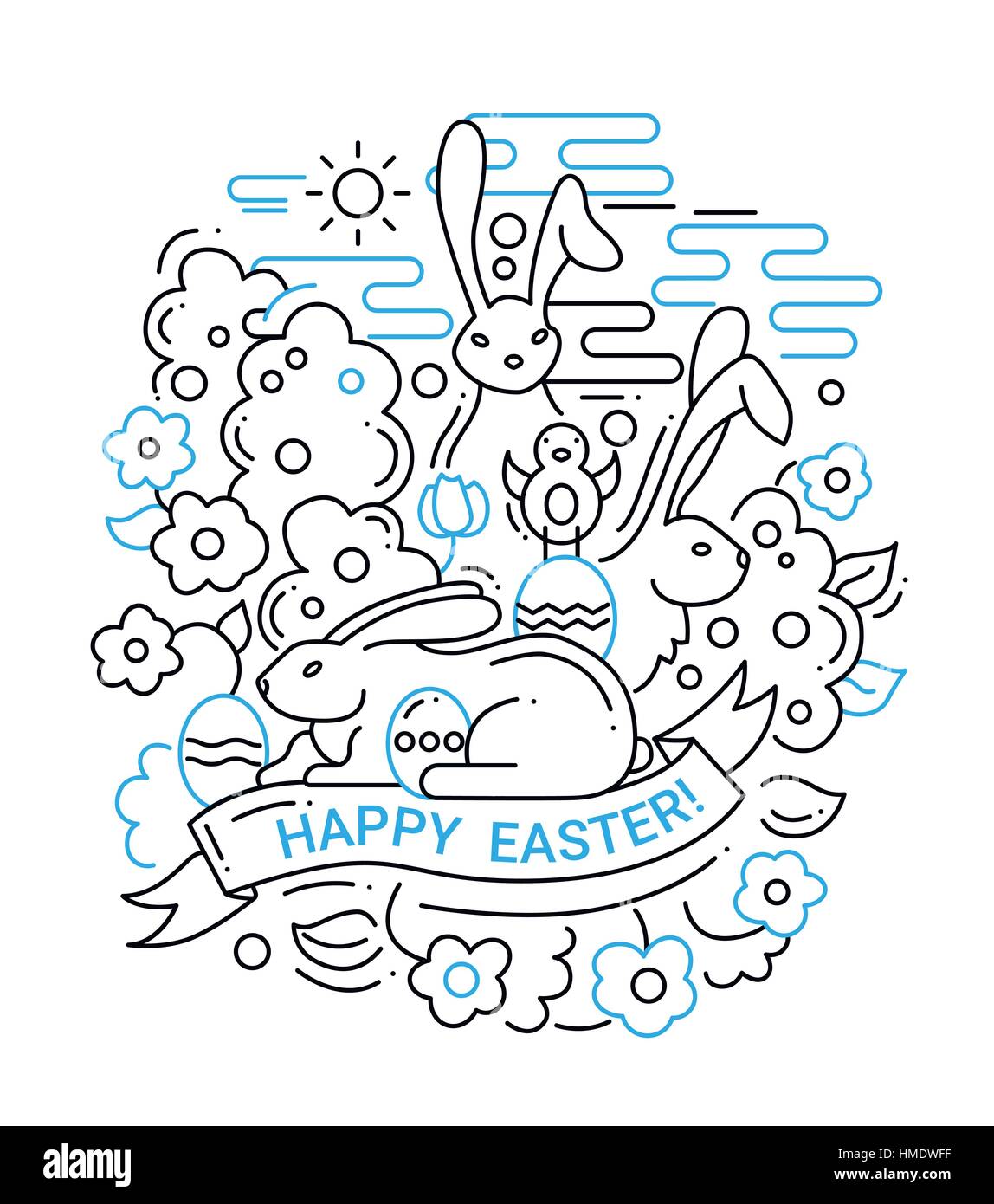 Easter - line design illustration Stock Vector Image & Art - Alamy