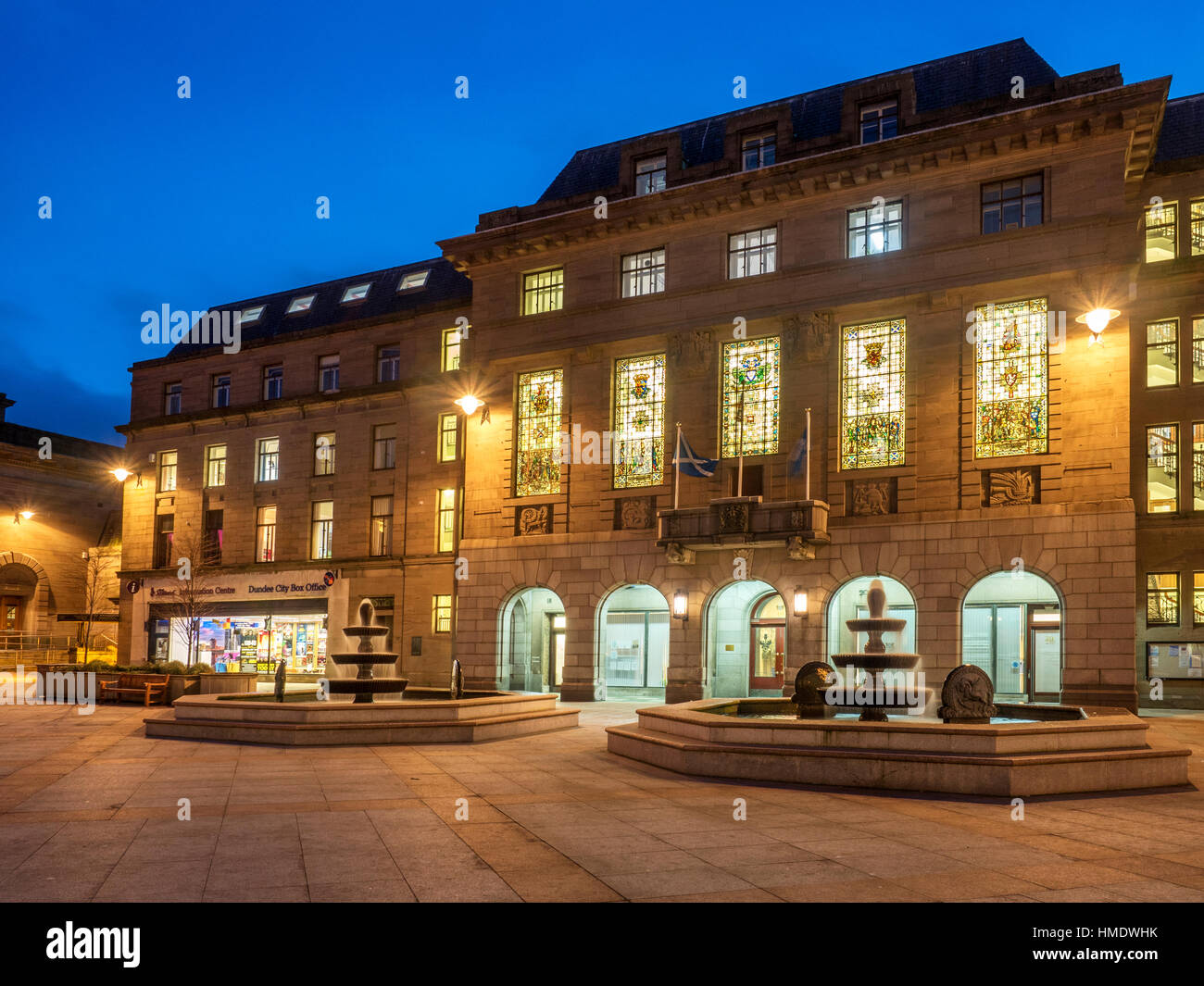 City Chambers at Dusk in Dundee Scotland Stock Photo - Alamy