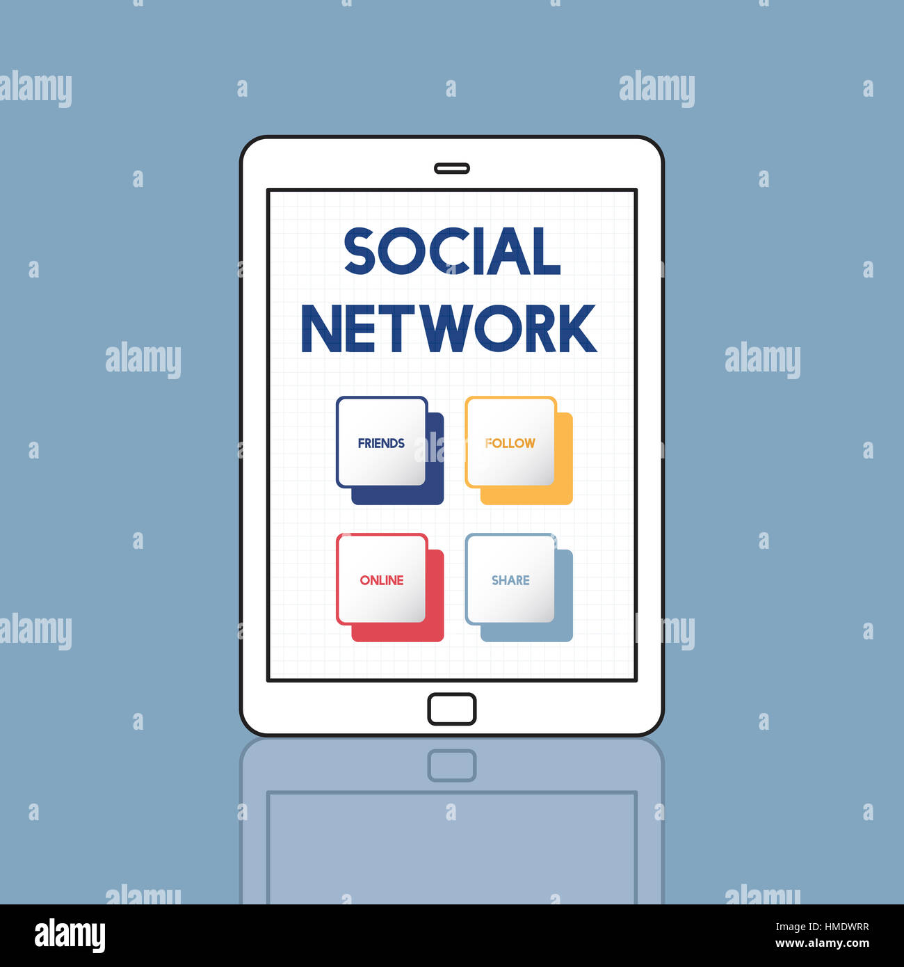 Social Media Box Buttons Concept Stock Photo - Alamy