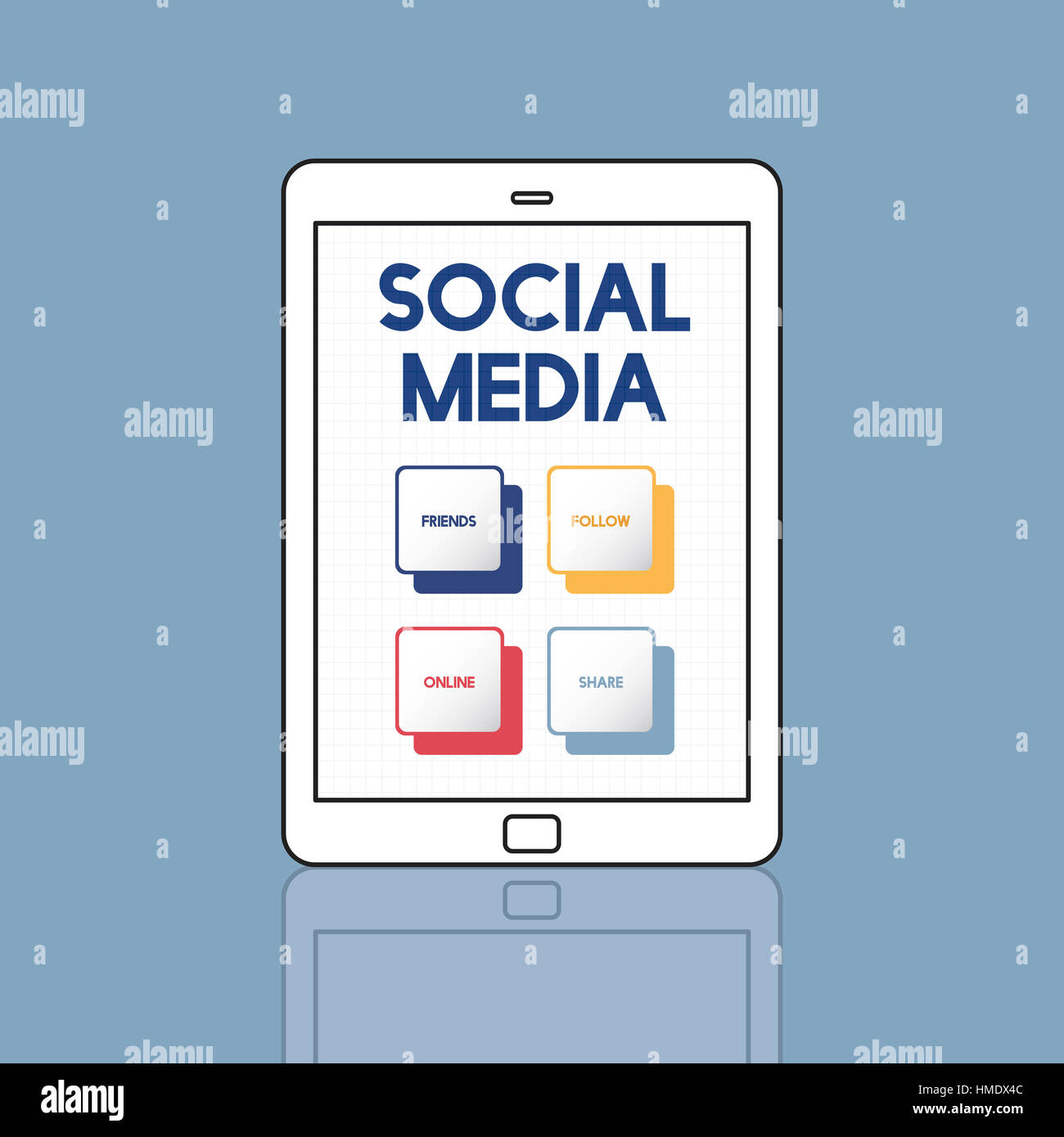 Social Media Box Buttons Concept Stock Photo - Alamy