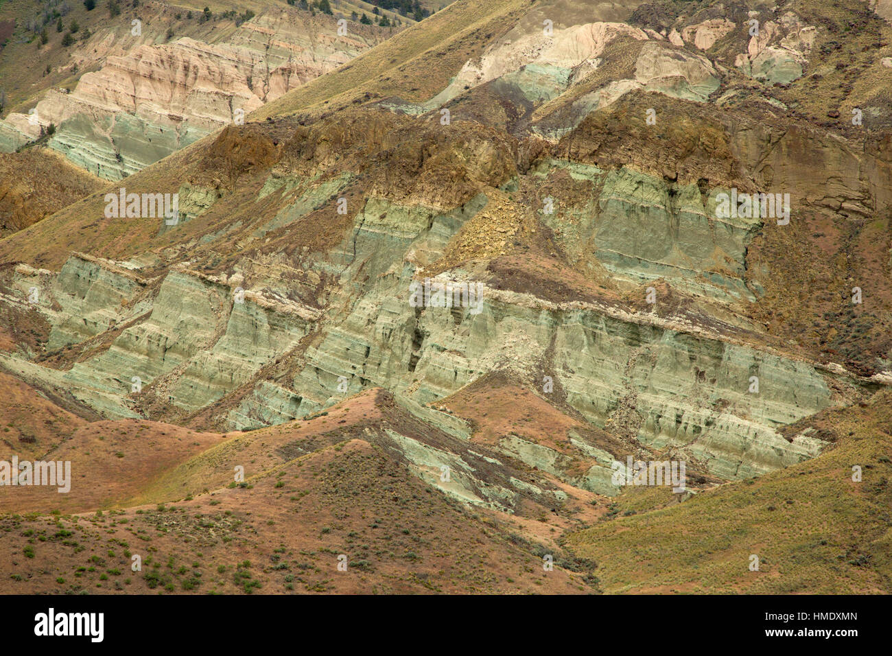 Sheep Rock slope, John Day Wild and Scenic River, John Day Fossil Beds ...