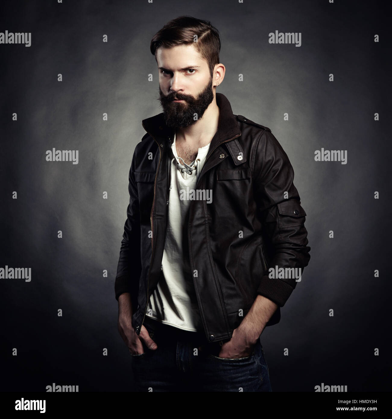 Portrait of handsome man with beard. Close-up Stock Photo - Alamy