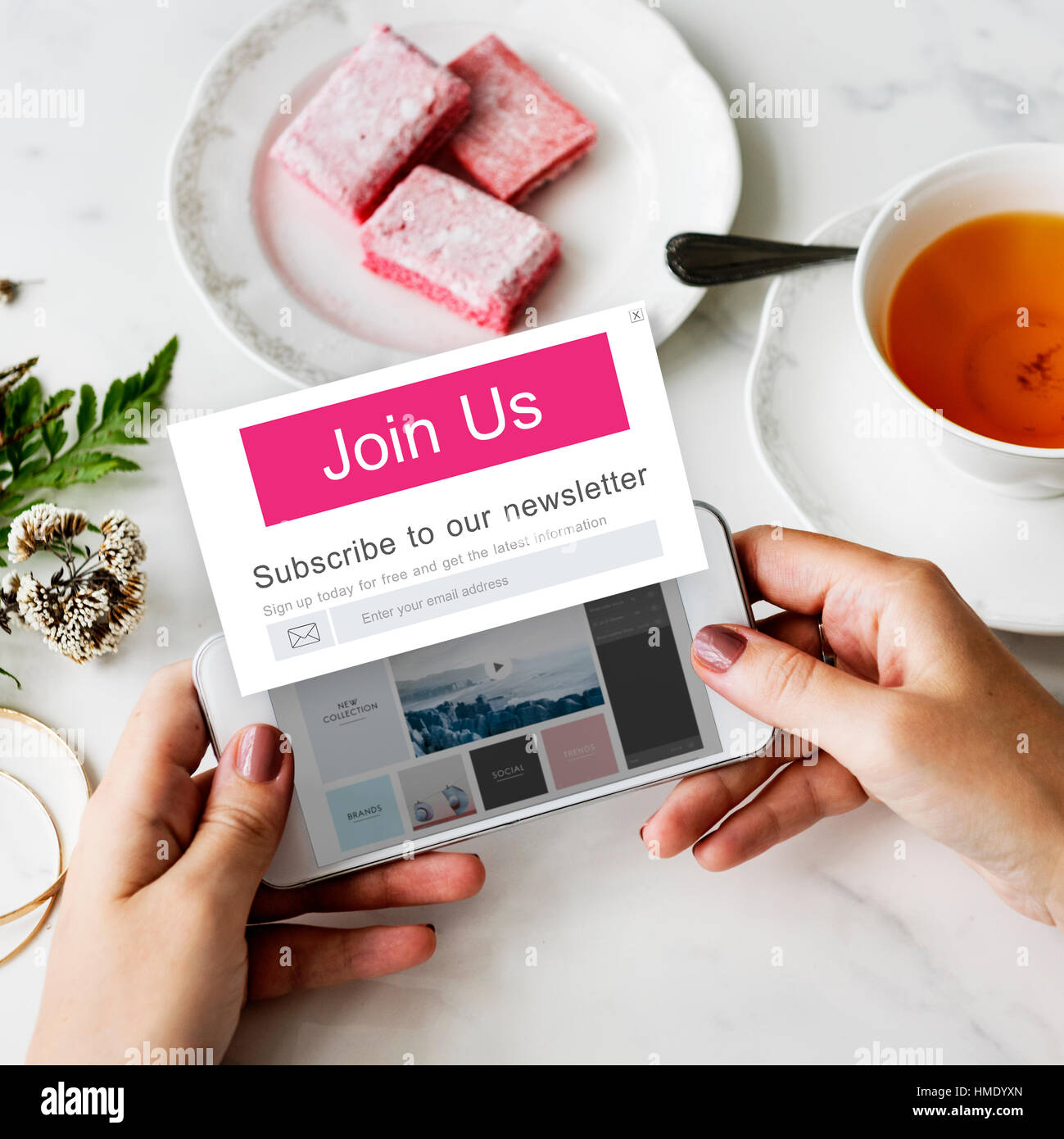 Join Us Register Newsletter Concept Stock Photo - Alamy