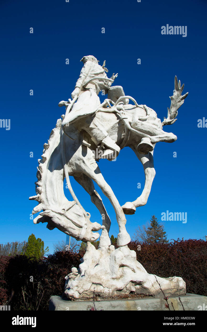 Roundup sculpture, Pendleton, Oregon Stock Photo - Alamy