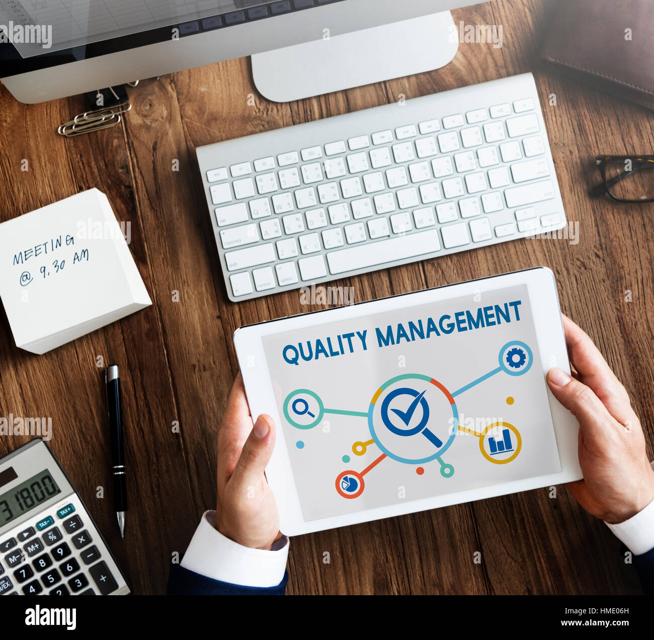 Quality Management Check Icon Concept Stock Photo - Alamy