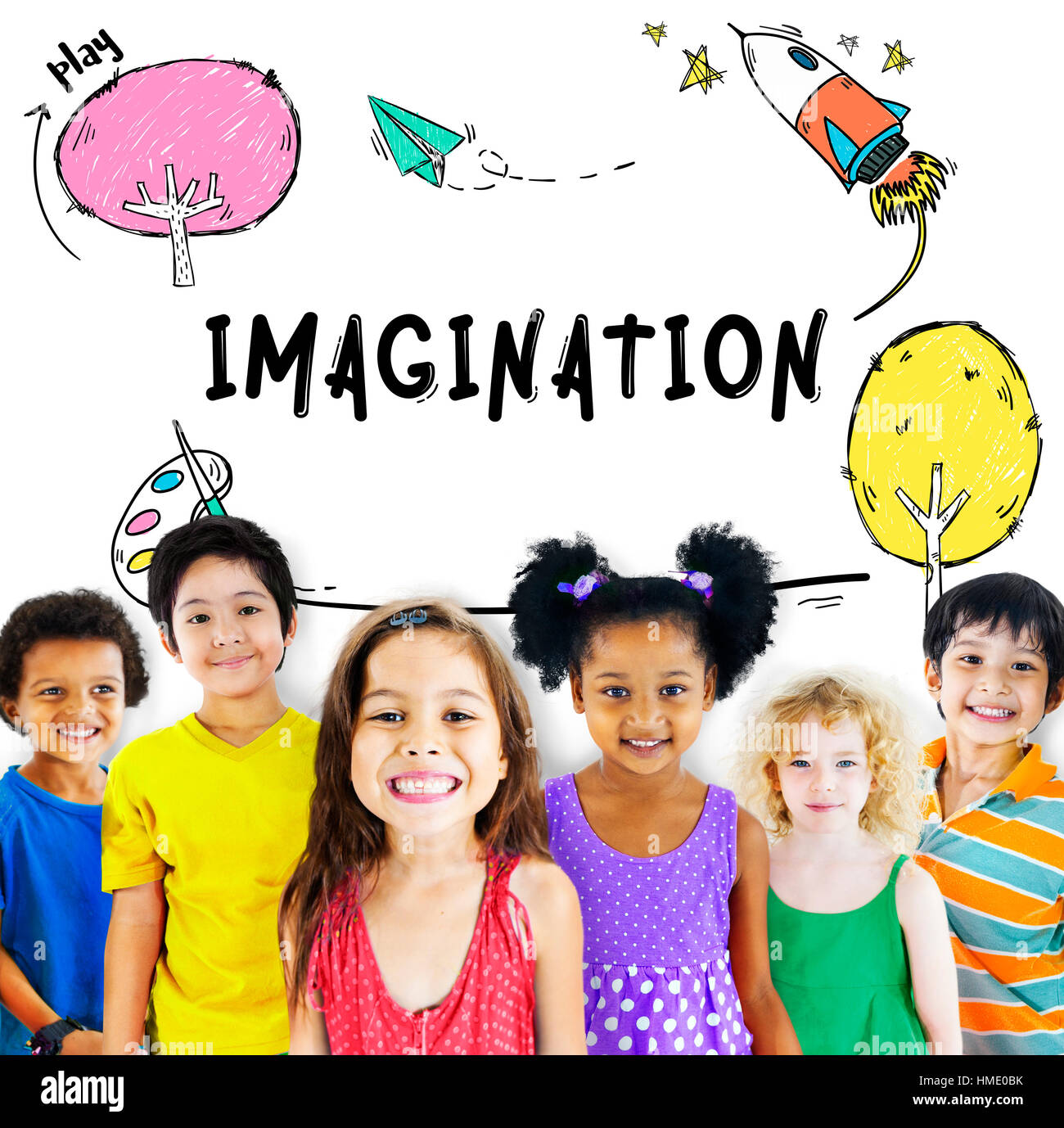 Children Imagination Learning Icon Concept Stock Photo - Alamy