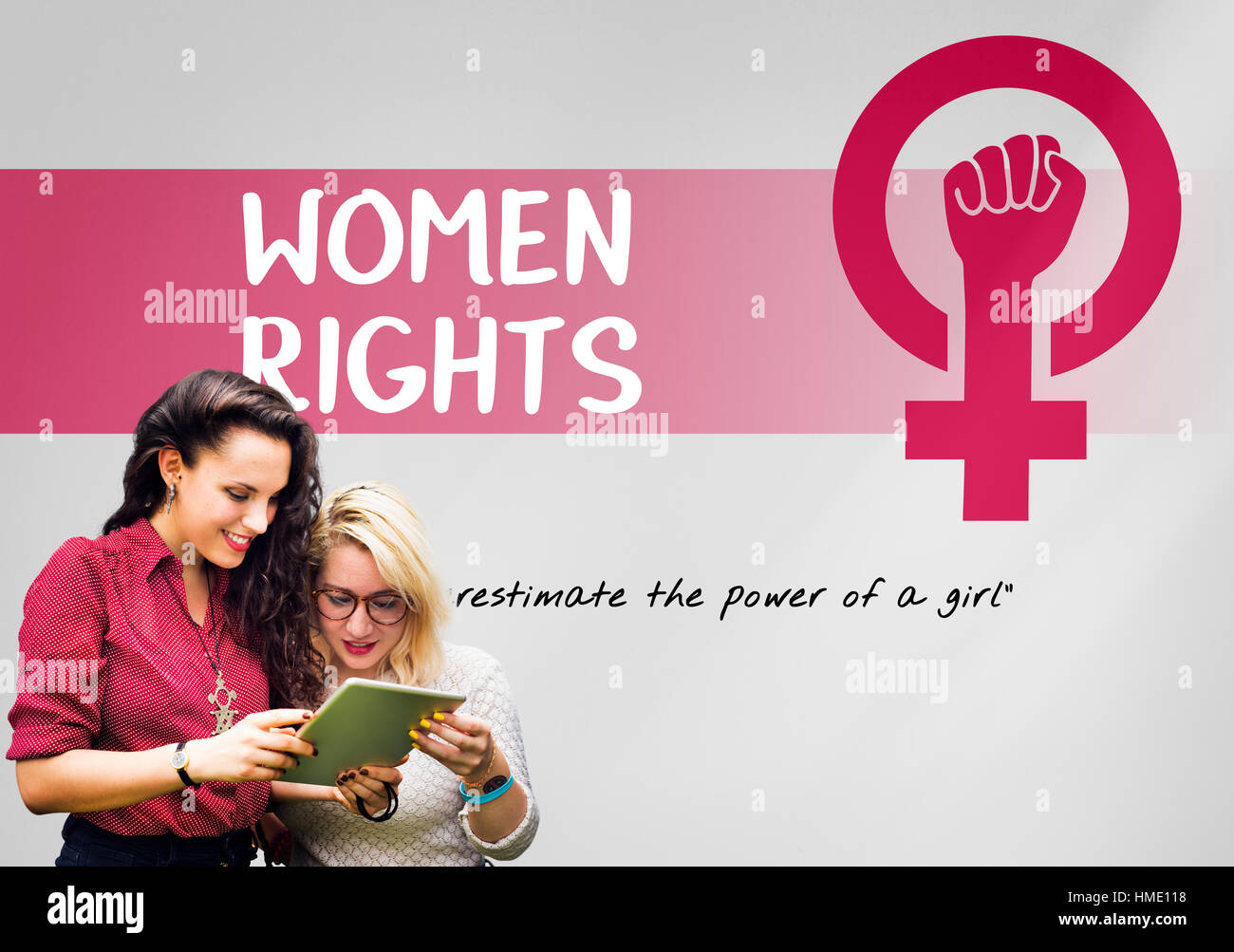 Women Girl Power Feminism Equal Opportunity Concept Stock Photo - Alamy