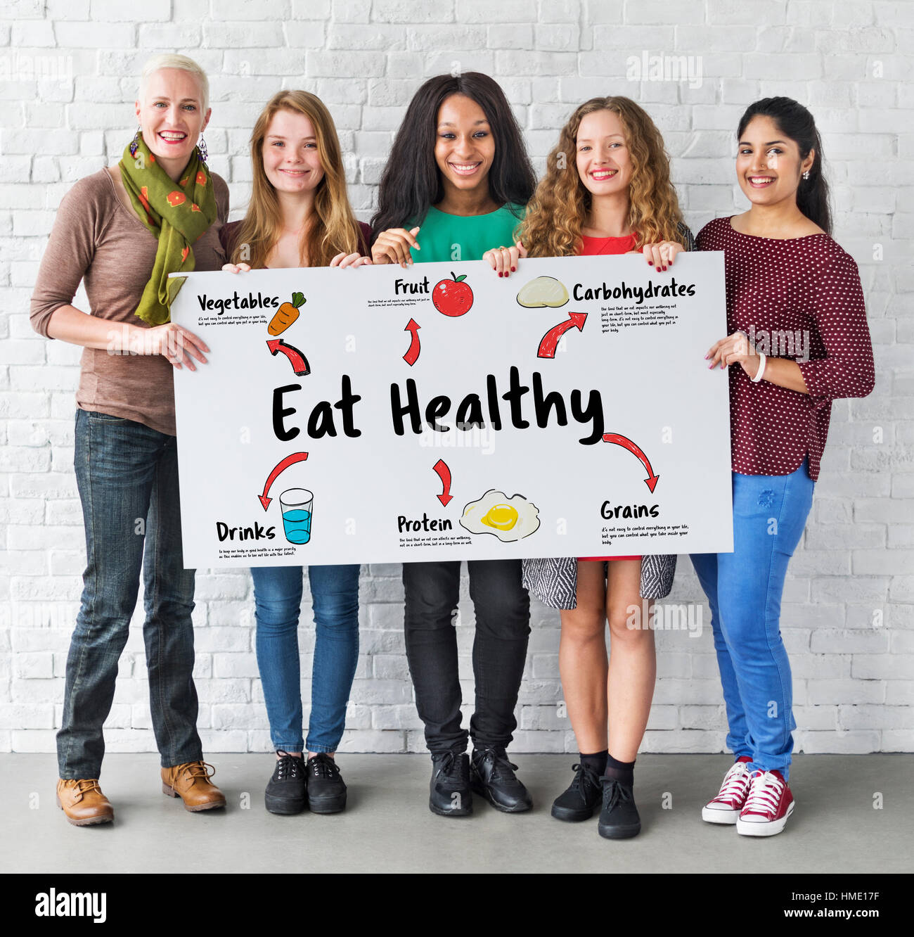 Healthy Eating Food Digram Concept Stock Photo - Alamy