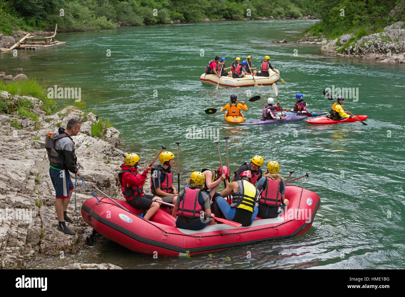 Montenegro. Durmitor National Park. Setting off on a rafting and ...