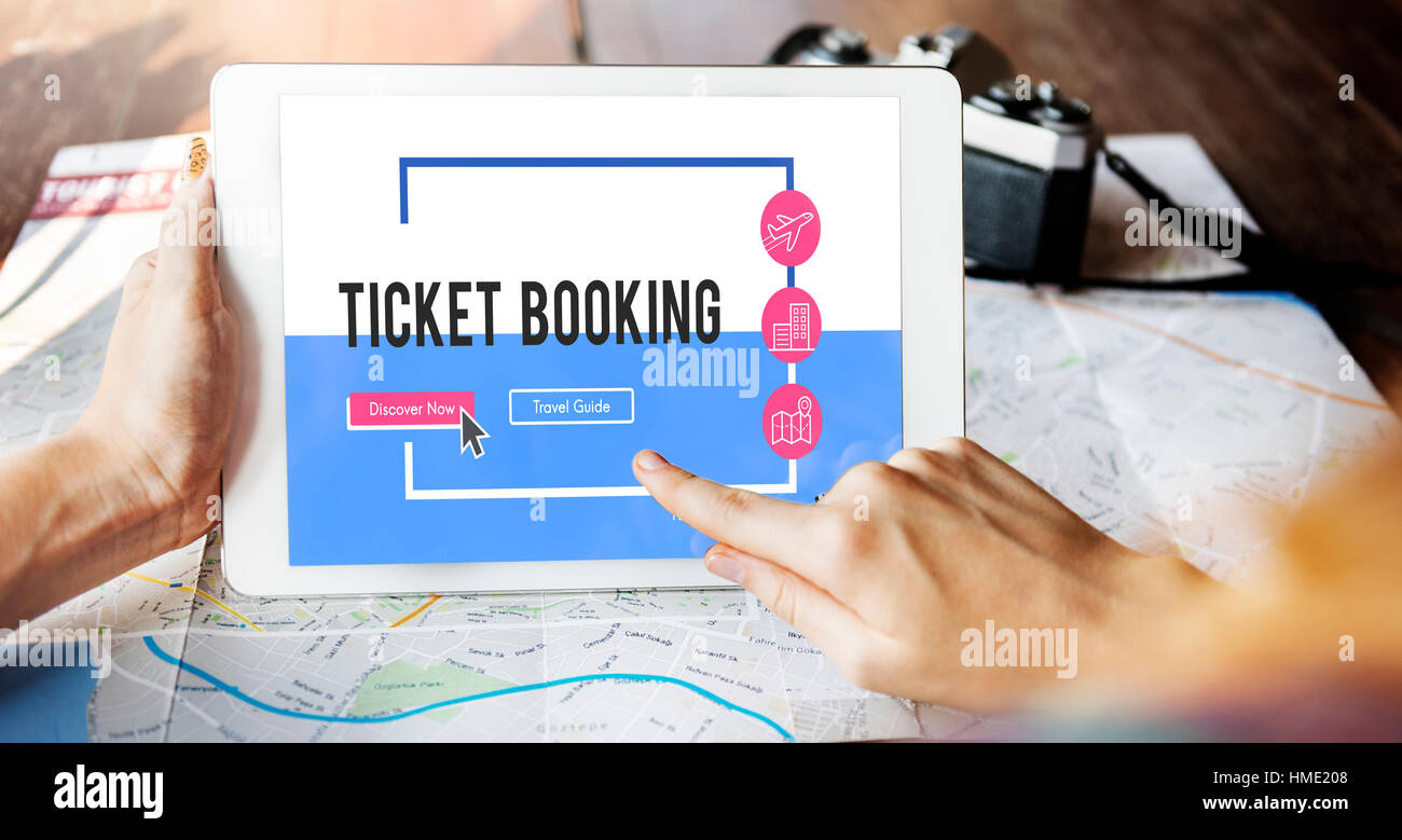 Online holiday reservation booking interface Stock Photo - Alamy